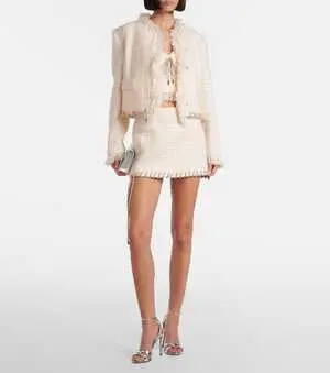 AREA Embellished Tweed Jacket