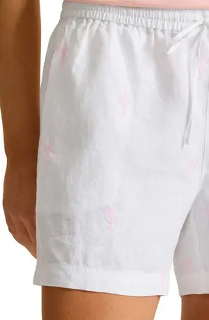 Tommy Bahama Palm Tree Embroidered Linen Shorts