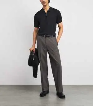 Pal Zileri Silk-cotton Monogram Polo Shirt