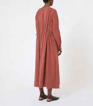 Max Mara Silk Midi Dress - Brown