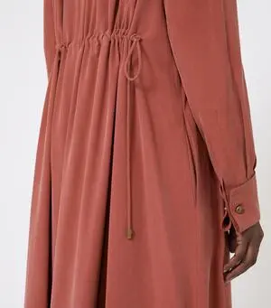 Max Mara Silk Midi Dress - Brown