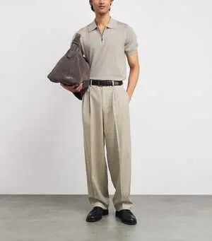 Pal Zileri Silk-cotton Zip Polo Shirt
