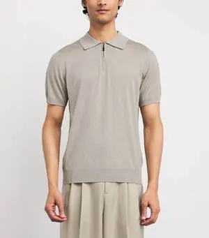 Pal Zileri Silk-cotton Zip Polo Shirt