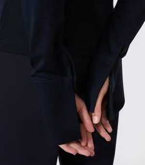 Max Mara Virgin Wool Wrap Top - Blue