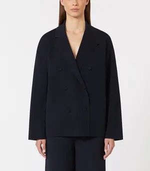 Max Mara Knit Double-breasted Blazer - Blue