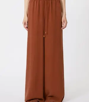 Max Mara Silk Wide-leg Trousers - Brown