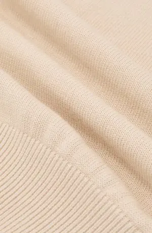 REISS Cotton & Wool Mock Neck Sweater - Neutral