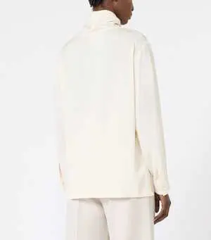 Max Mara Silk Tie-neck Blouse - White