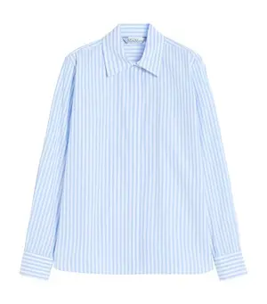 Max Mara Cotton Striped Shirt - Blue