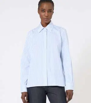 Max Mara Cotton Striped Shirt - Blue