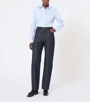 Max Mara Cotton Striped Shirt - Blue