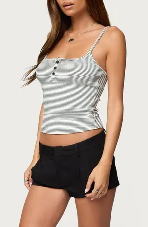 EDIKTED Cotton Camisole - Grey Melange