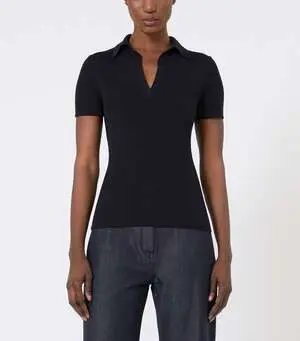 Max Mara Wool Rib Knit Top - Blue
