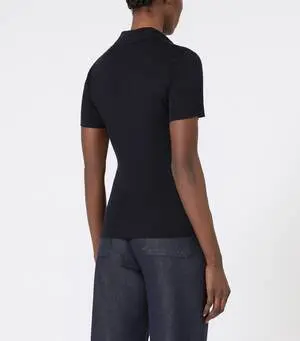 Max Mara Wool Rib Knit Top - Blue