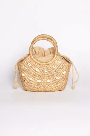Hat Attack Janie Shell Handheld Bag - Natural