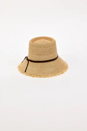 Hat Attack Zoe Lampshade Hat - Natural/chocolate