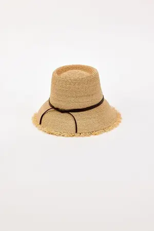 Hat Attack Zoe Lampshade Hat - Natural/chocolate