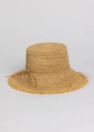 Hat Attack Packable Raffia Bucket Hat - Natural