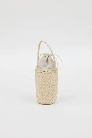 Hat Attack Straw Wine Bag - Natural