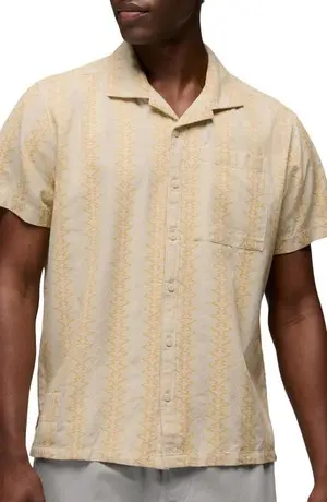 Prana Mantra Light Heritage Camp Shirt Beach Pebble