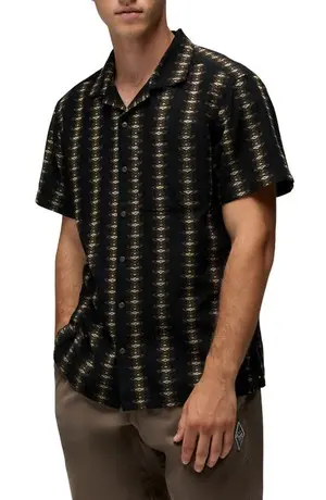 Prana Mantra Light Heritage Camp Shirt Dark Roast