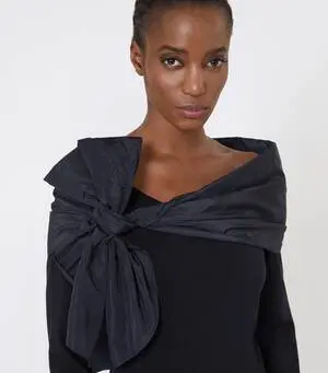Max Mara Wool-blend Top With Bow Detail - Blue