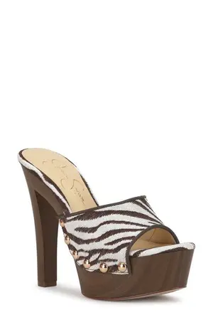 Jessica Simpson Platform Slide Sandal - Ivory/brown