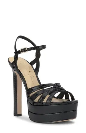 Black High Heel Ankle Strap Sandals