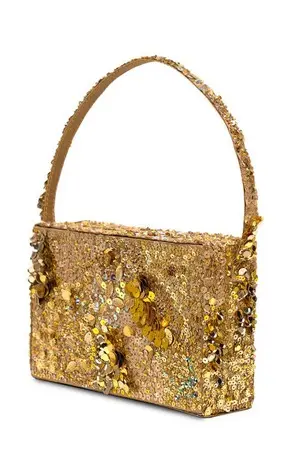 SIMITRI Sequin Embellished Box Clutch - Golden Ember