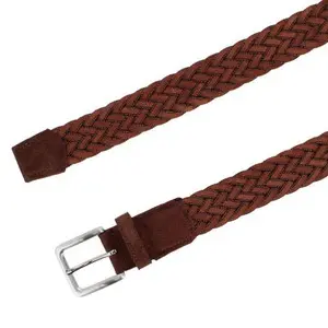 Trafalgar Apollo Italian Braided Suede Belt - Light Brown
