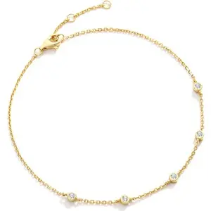 MINT & LILY Bezel-set Cubic Zirconia Bracelet - 18k Gold Vermeil