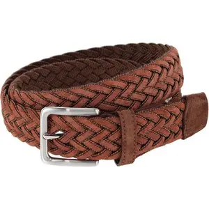 Trafalgar Apollo Italian Braided Suede Belt Light Brown