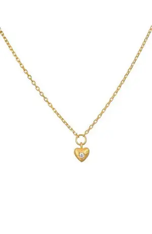 SATYA JEWELRY Heart Pendant Necklace - Gold