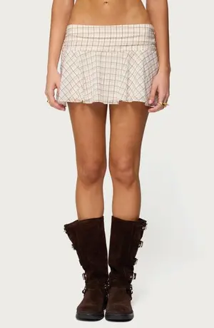 EDIKTED Lulah Plaid Miniskirt