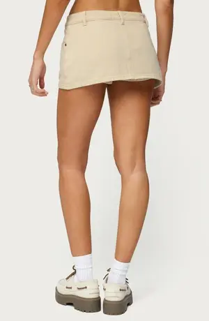 EDIKTED Denim Skort - Beige