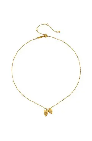 SATYA JEWELRY White Topaz Lotus Heart Necklace