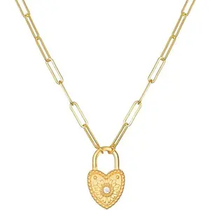 SATYA JEWELRY Love Everlasting Padlock Heart Necklace