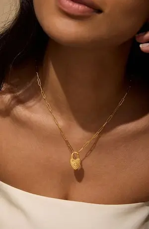 SATYA JEWELRY Love Everlasting Padlock Heart Necklace