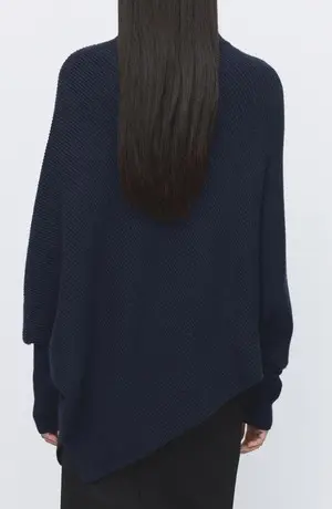 Mango Asymmetric Turtleneck Sweater - Navy