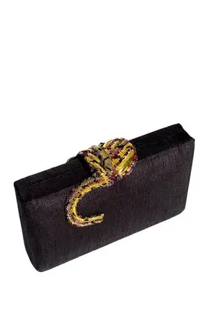 SIMITRI Raaka Hand-embroidered Clutch - Onyx