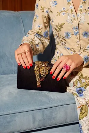 SIMITRI Raaka Hand-embroidered Clutch - Onyx