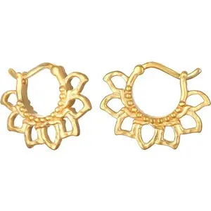 SATYA JEWELRY Blooming Love Lotus Petal Hoop Earrings - Gold