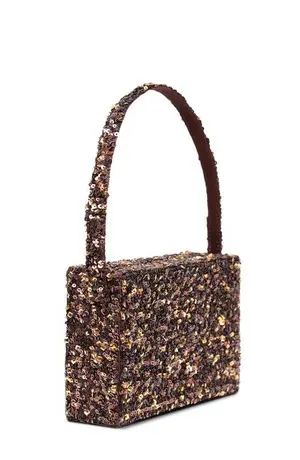 SIMITRI Sequin Box Clutch - Cocoa