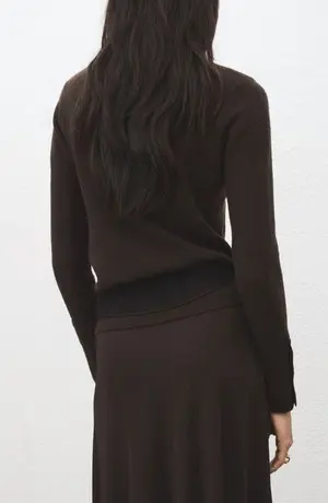 Mango Button Cuff Turtleneck Sweater