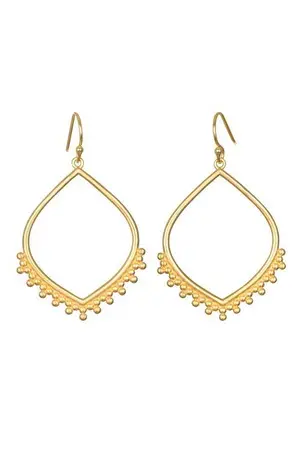 SATYA JEWELRY Lotus Petal Hoop Earrings - Gold