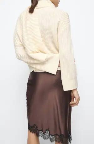 Mango Ribbed Sweater With Scarf
