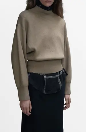 Mango Oversized Mock Neck Sweater