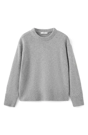 Mango Wool Blend Crewneck Sweater - Medium Heather Grey