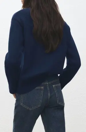 Mango Wool Blend Crewneck Sweater