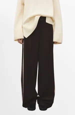 Mango Side Stripe Wide Leg Pants